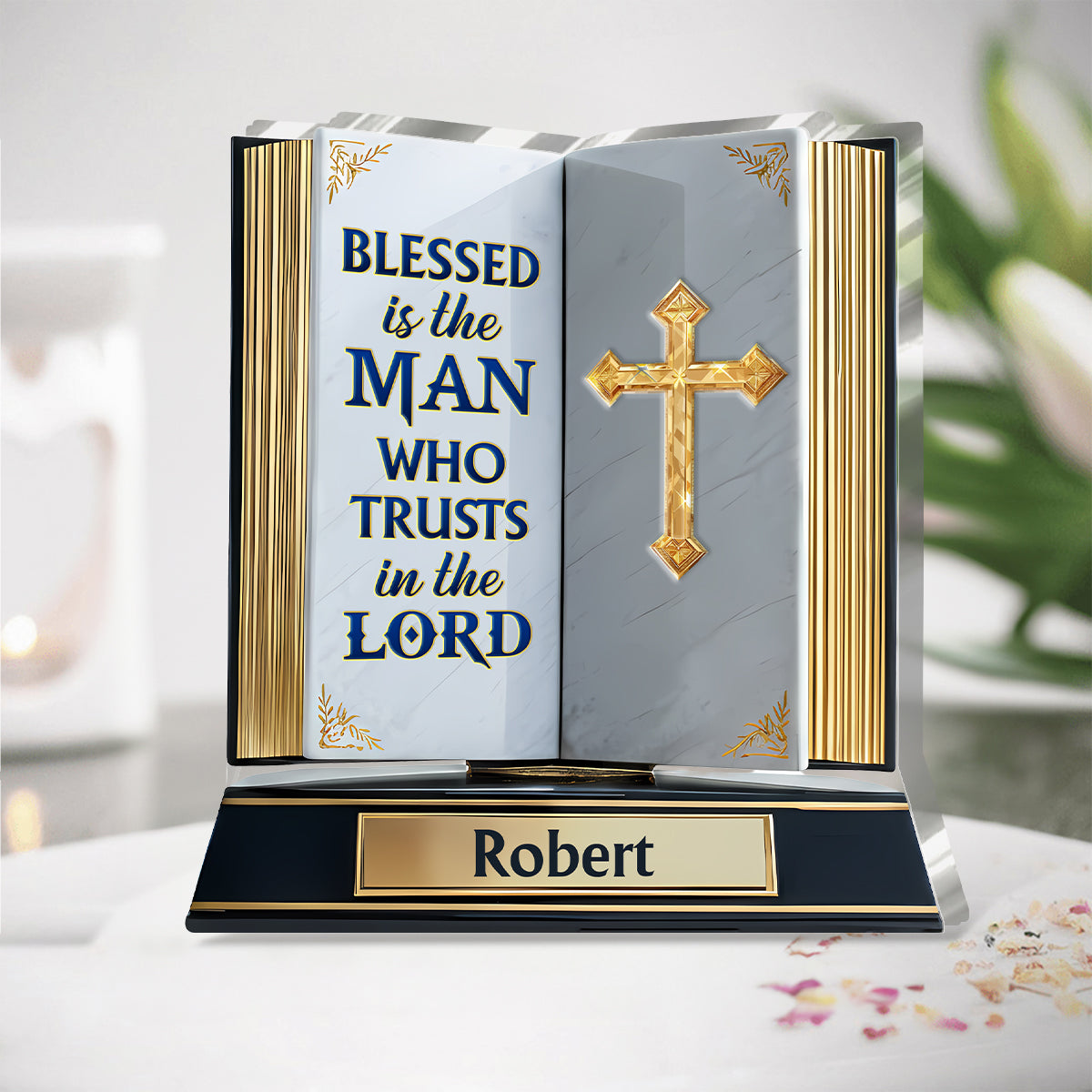Gift For Men - Blessed Is The Man Who Trusts In The Lord - Personalized ...