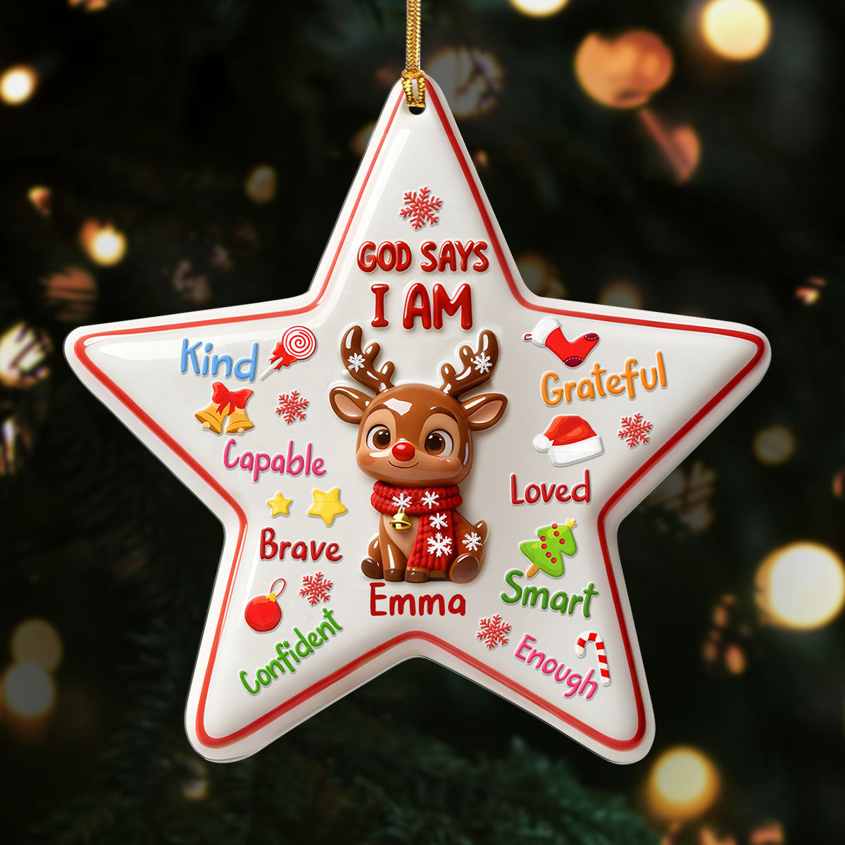 God Says I Am - Personalized 1-Layer Acrylic Ornament – FaithCorner