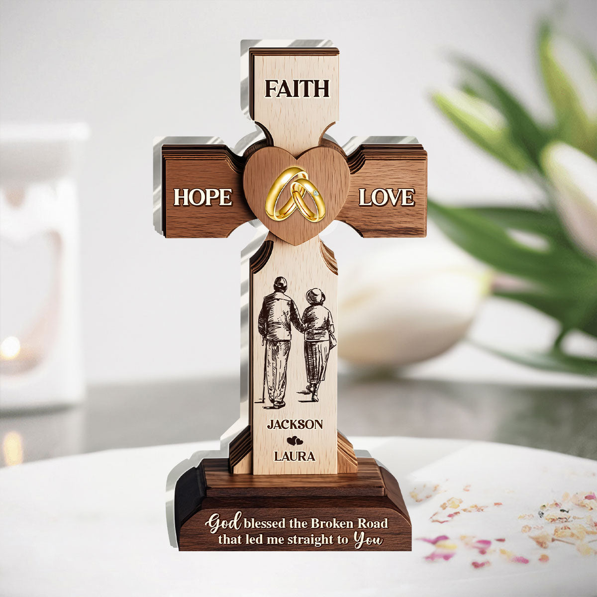 Faith Hope Love - Personalized Custom Shaped Acrylic Plaque – FaithCorner