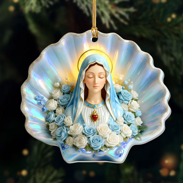 Virgin Mary Seashell - 1-Layer Acrylic Ornament – FaithCorner