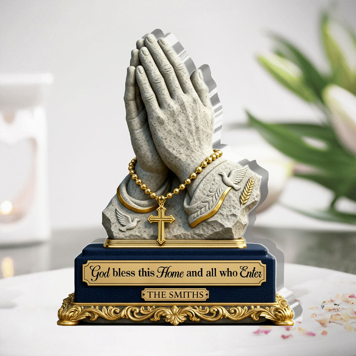 God Bless This Home And Who Enter - Personalized Custom Shaped Squared ...
