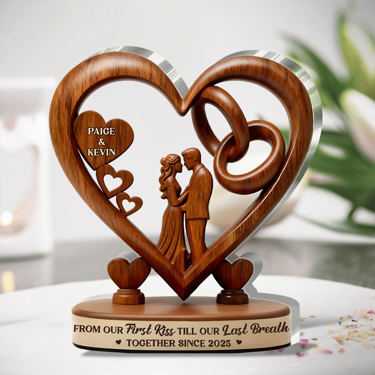 From Our First Kiss Till Our Last Breath - Personalized Custom Shaped ...