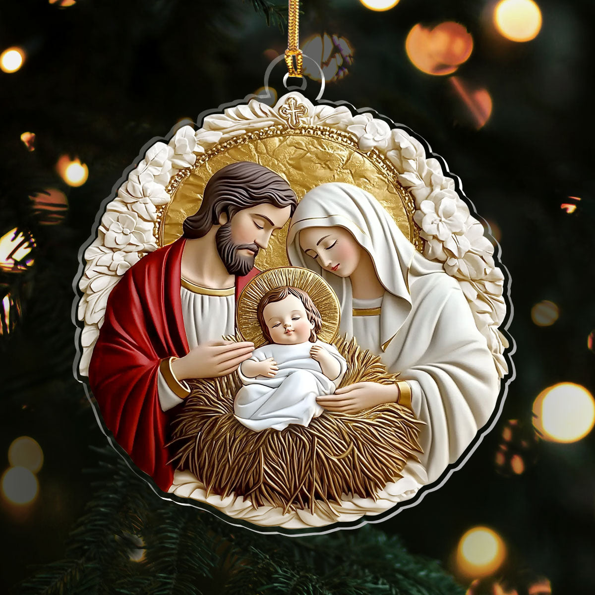 Sacred Nativity Holy Family - 1-Layer Acrylic Ornament – FaithCorner