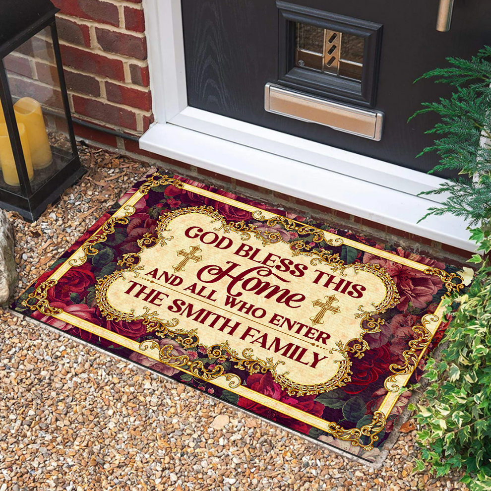 Gift For Family - God Bless This Home And All Who Enter - Personalized ...