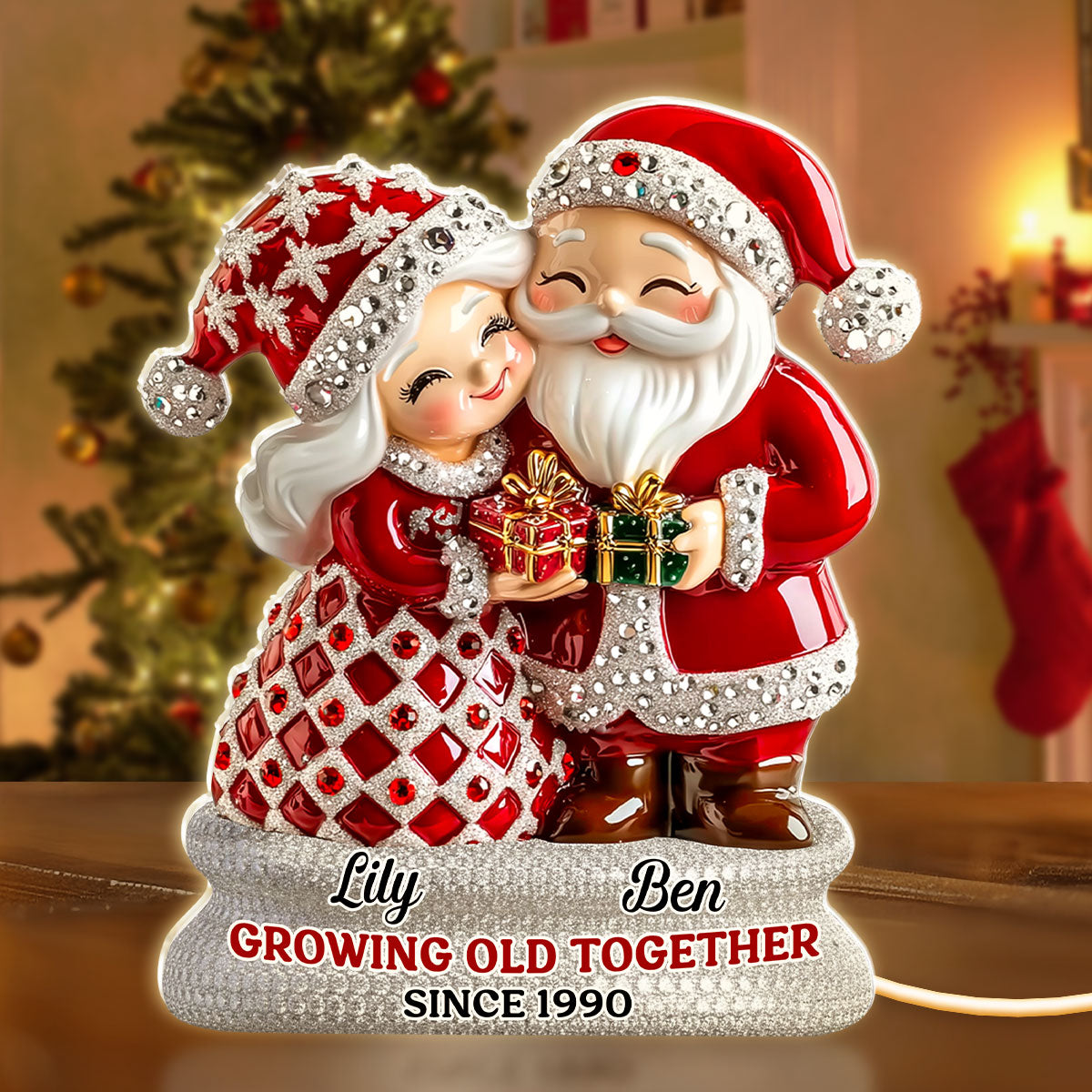Santa Couple Growing Old Together - Personalized Light Box – FaithCorner