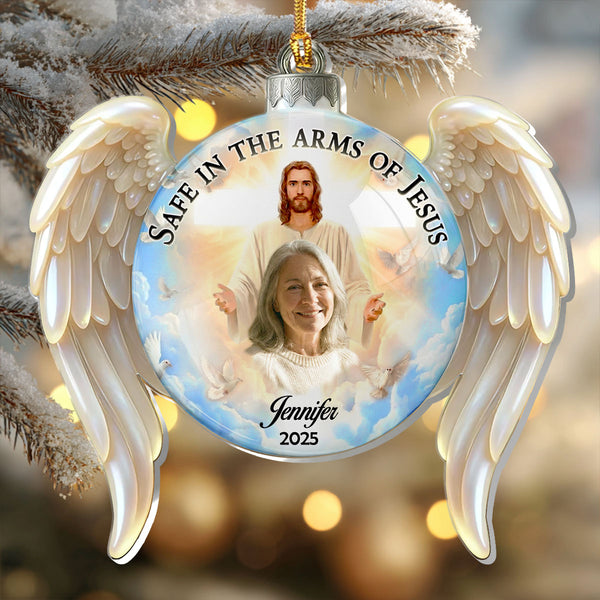 Safe In The Arms Of Jesus - Personalized 1-Layer Acrylic Ornament ...