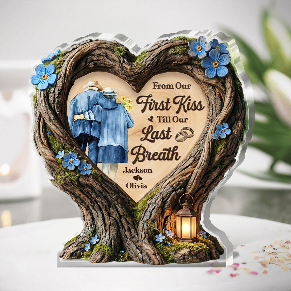 From Our First Kiss Till Our Last Breath - Personalized Custom Shaped ...