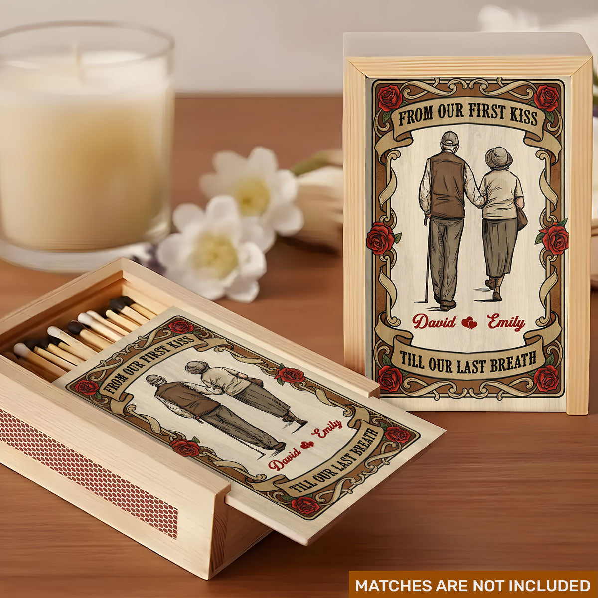 Gift For Couple - Side By Side, Till The End - Personalized Wooden ...