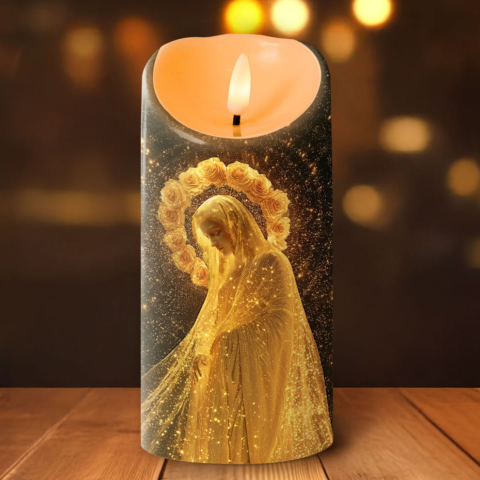 Gift For Mom or Grandma - Holy Glow Marian - Flameless LED Candle ...