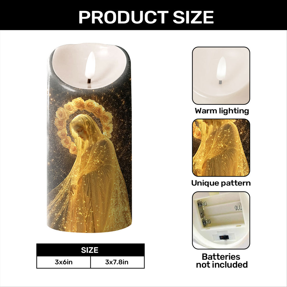 Gift For Mom or Grandma - Holy Glow Marian - Flameless LED Candle ...